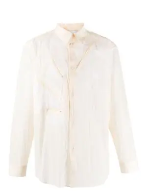 POST ARCHIVE FACTION Semi-sheer Zip-pocket Shirt - Neutrals