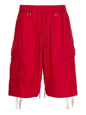 MASTERMIND WORLD Logo Print Bermuda Shorts - Red