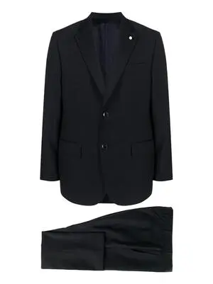 LUIGI BIANCHI MANTOVA Single-breasted Virgin-wool Suit - Blue
