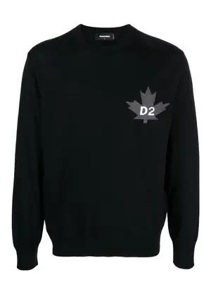 Dsquared2 DSQUARED2 Maple Leaf-Motif Sweater Black