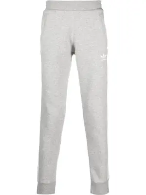 Adidas Tapered Cotton Track Pants - Grey