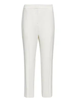 Alexander McQueen Mid-rise Slim Crêpe Pants - White