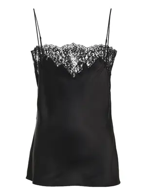 Stella McCartney Satin And Lace Tank Top - Black