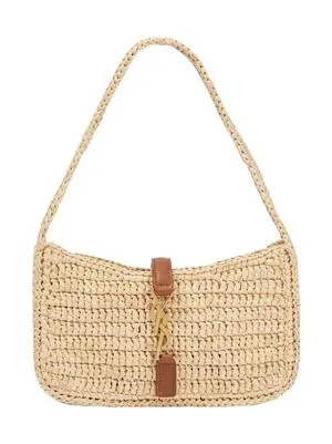 Saint Laurent Le 5 À 7 Mini Raffia Shoulder Bag - Beige