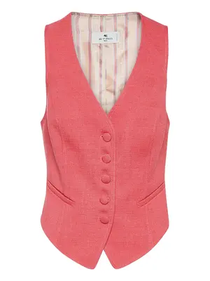 Etro Single-breasted Vest - Pink