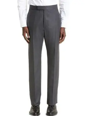 Thom Browne Classic Super 120s Wool Backstrap Trousers - Dark Grey