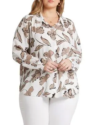 NYDJ NYDJ Modern Floral Blouse Lotusland