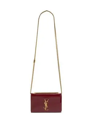 Saint Laurent Small Kate Patent Leather Shoulder Bag - Grenade