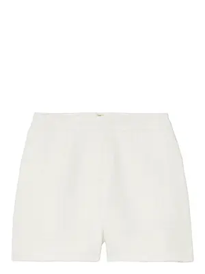 L'Agence Ashton Bouclé Straight-leg Shorts - White