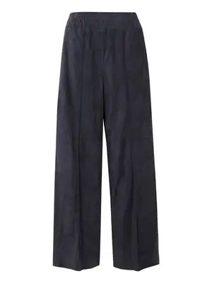Brunello Cucinelli Suede Wide-Leg Pants Blue