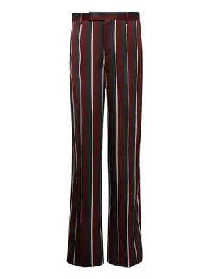 VERSACE Versace High-Rise Striped Crêpe Pants