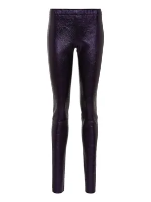 Stouls Carolyn Metallic Leather Leggings - Purple