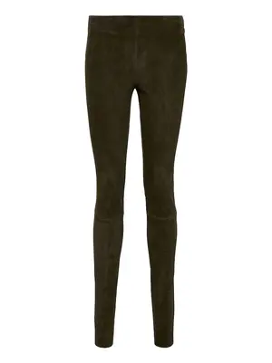 Stouls Carolyn High-rise Suede Leggings - Green