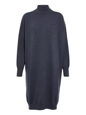 Brunello Cucinelli Embellished Cashmere Sweater Dress - Beige