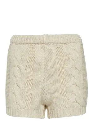 Magda Butrym Cable-knit Cashmere Shorts - Neutrals