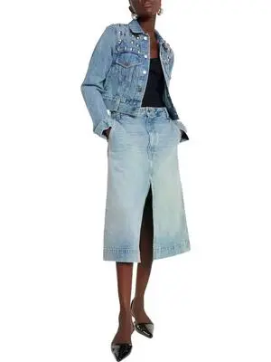 Khaite Charlene Denim Midi Skirt - Blue
