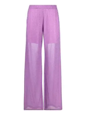 Amen Metallic Wide-leg Trousers - Purple