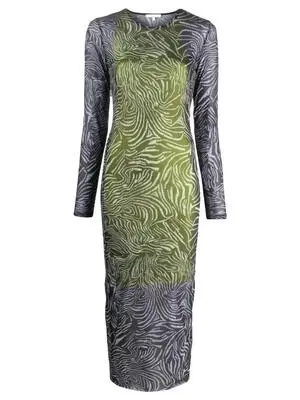 Patrizia Pepe Graphic-print Tulle Dress - Black
