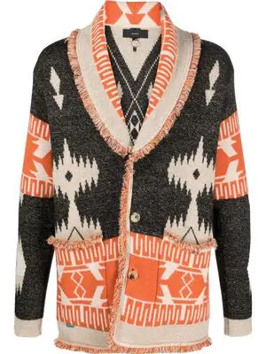 Alanui Icon Jacquard V-neck Cardigan - Black