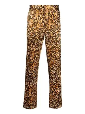 MOSCHINO Animal-print Slim-cut Trousers