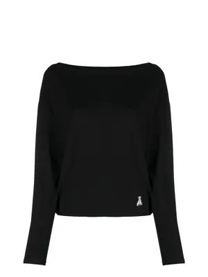 Patrizia Pepe Semi-sheer Long-sleeve Sweatshirt - Black