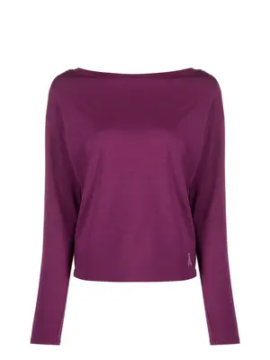 Patrizia Pepe Rhinestone-embellished Jersey Sweatshirt - Purple