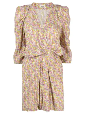 Zadig&Voltaire Floral Wings-print Mini Dress - Yellow
