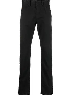 BOSS Mélange-effect Stretch-cotton Jeans - Black