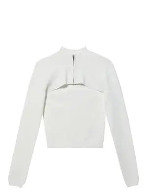 JUUN.J High-neck Zipped Jumper - White