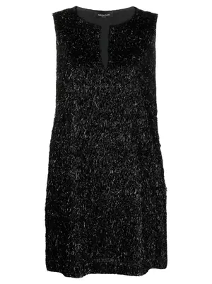 Fabiana Filippi Metallic-threading Fringed Mini Dress - Black