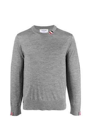 Thom Browne Logo-patch Wool Sweatshirt - Grey