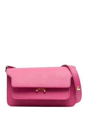 Marni Trunk Leather Shoulder Bag - Pink