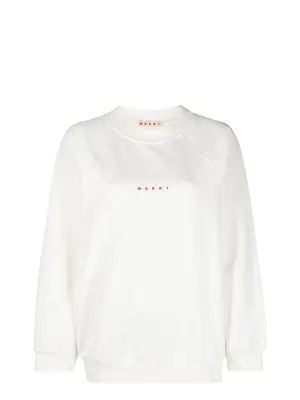 Marni Logo-print Cotton Sweatshirt - White