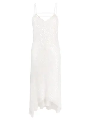 Patrizia Pepe Sequin-embellished Asymmetric Dress - White