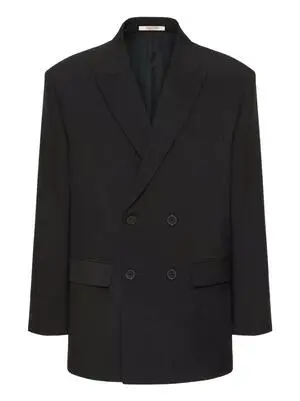 Valentino Garavani Double-breasted Wool Blazer - Black