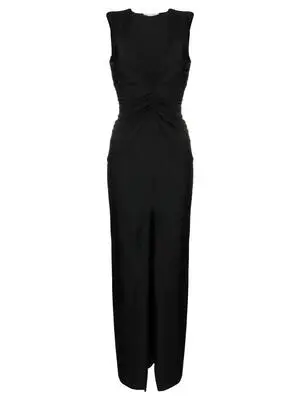 Amen Ruched-effect Maxi Dress - Black