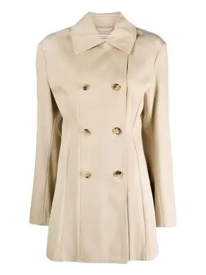 TOTEME Double-breasted Cotton Jacket - Neutrals
