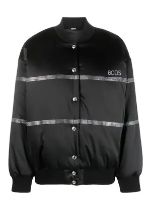 Gcds Bling Logo-embellished Bomber Jacket - Black