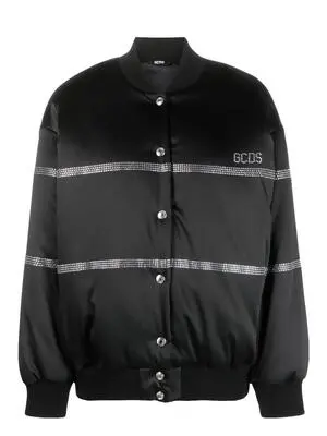 Gcds Bling Logo-embellished Bomber Jacket - Black