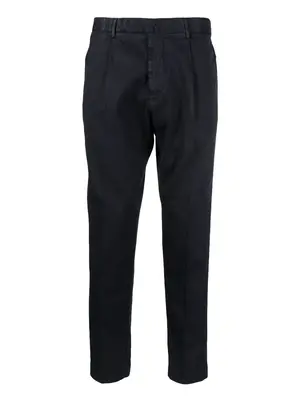 DELL'OGLIO Pleated Tapered-leg Trousers - Blue