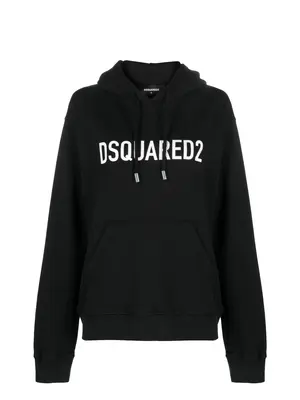 Dsquared2 Logo-print Cotton Hoodie - Black