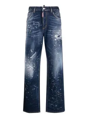 Dsquared2 Paint Splatter Denim Jeans - Blue