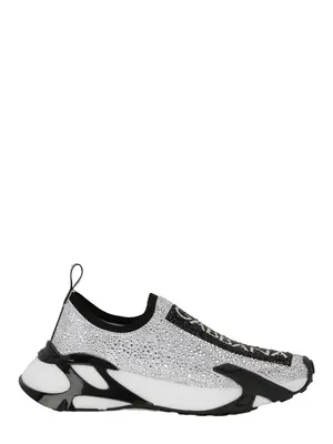Dolce & Gabbana Dolce & Gabbana Rhinestone-Embellished Sneakers Silver