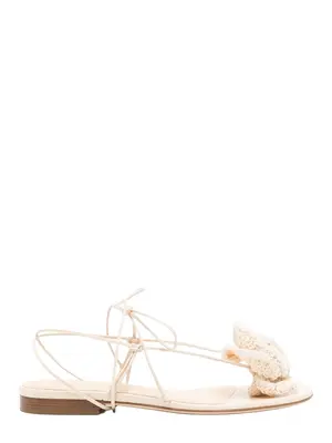 Magda Butrym Flower Crochet-knit Sandals - Neutrals
