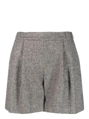 Fabiana Filippi Pleated Wool-blend Thigh-length Shorts - Neutrals