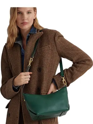 Ralph Lauren Leather Small Kassie Convertible Bag Season Green