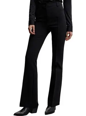 Mango Pleated Flare Trousers - Black
