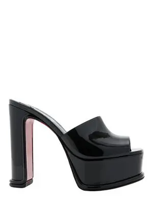 CHRISTIAN LOUBOUTIN Amali 130mm Patent Leather Mules - Black
