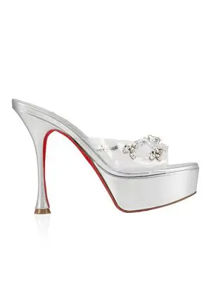 CHRISTIAN LOUBOUTIN Degraqueen Alta 130mm Sandals - Silver