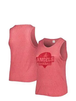 SOFT AS A GRAPE Los Angeles Angels High Neck Tri-blend Tank Top - Red